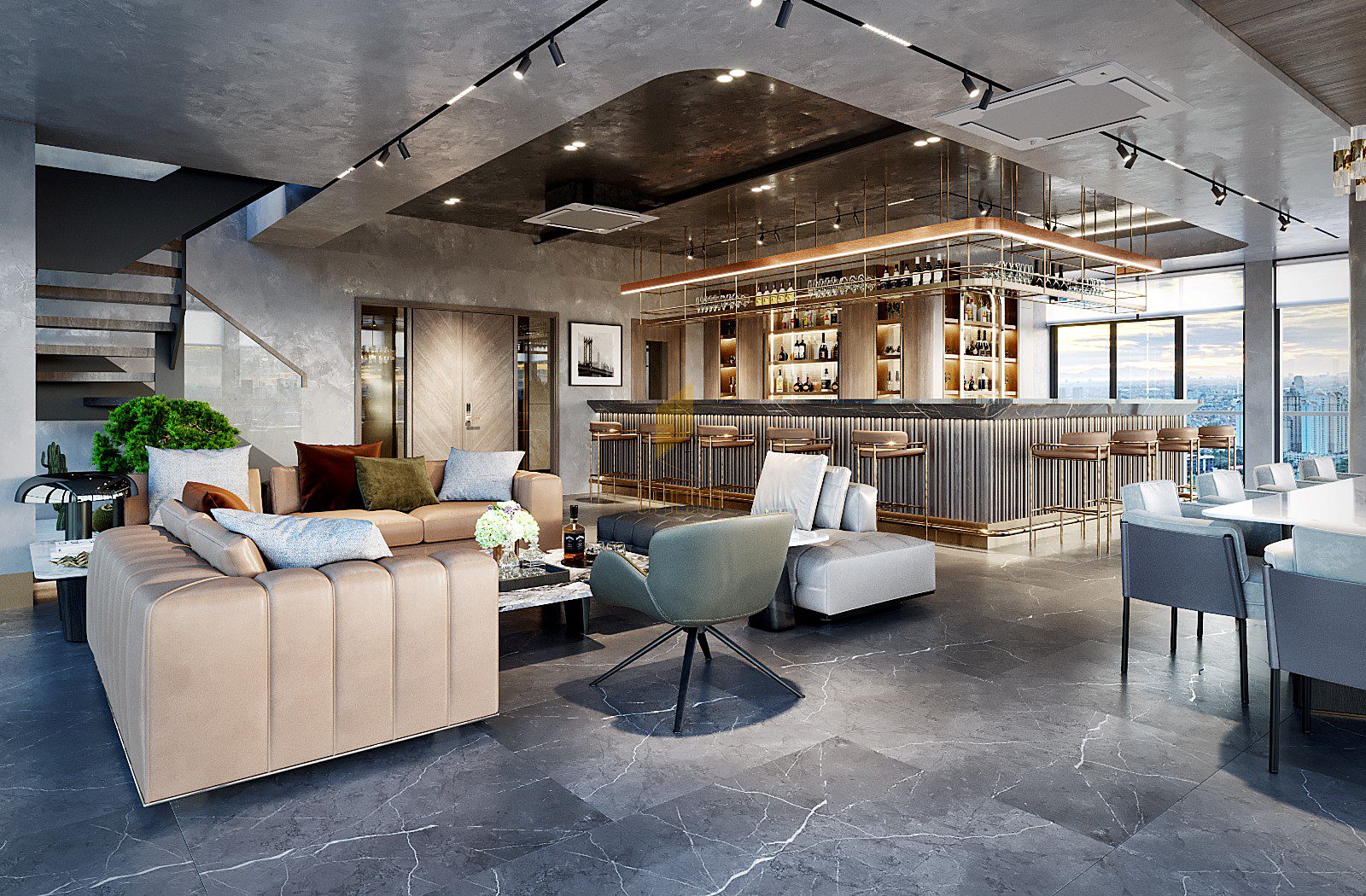 THIẾT KẾ LOUNGE QUẬN 4 - 3D DESIGN